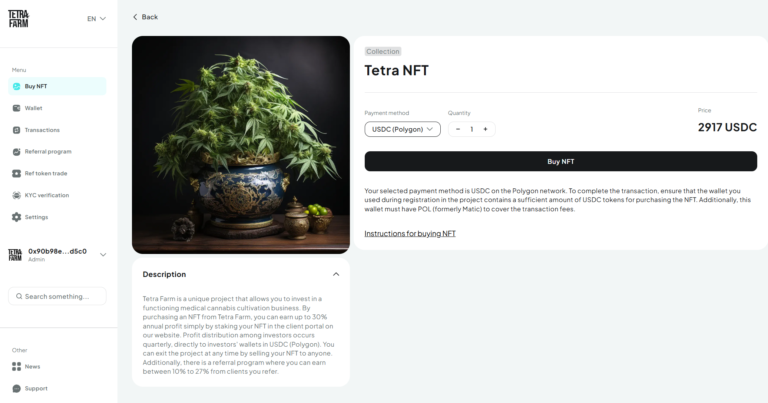 Buying NFT - Tetra Farm